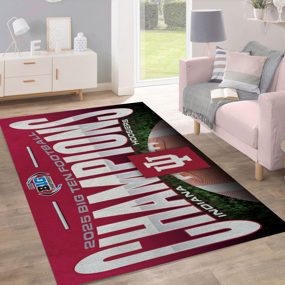 Indiana Hoosiers Football 2025 Big Ten Champions Rectangular Rug ...