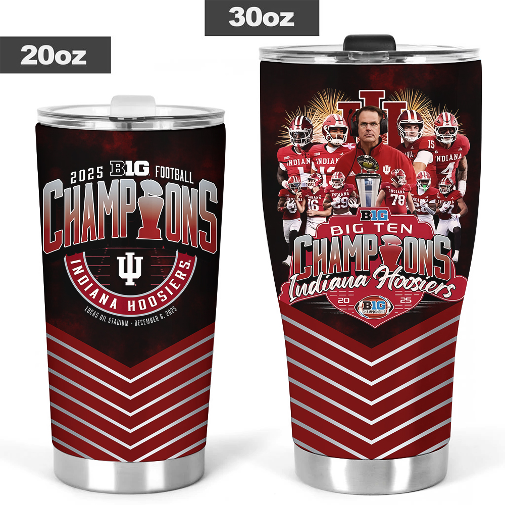 Indiana Hoosiers Football 2025 Big Ten Champions Tumbler Cup ...