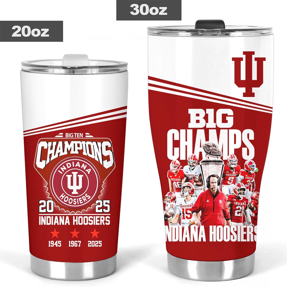 Indiana Hoosiers Football 2025 Big Ten Champions Tumbler Cup ...