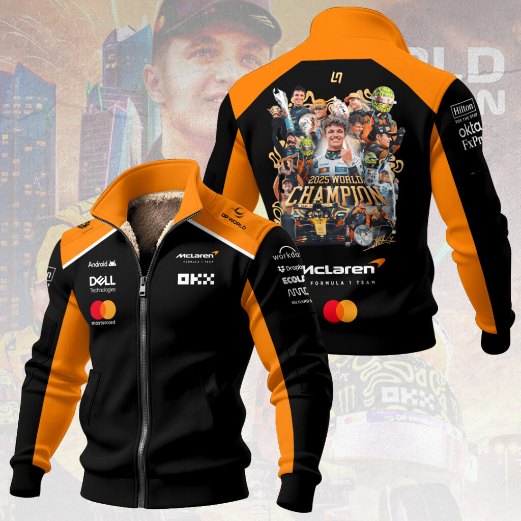 McLaren x Lando Norris 2025 World Champion Thick Knit Fleece Jacket ...