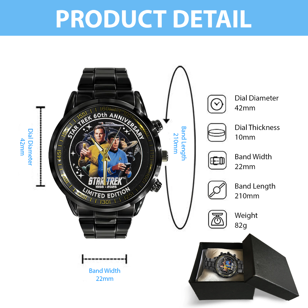 Star Trek 60th Anniversary Black Stainless Steel Watch – TMTHU3009 ...