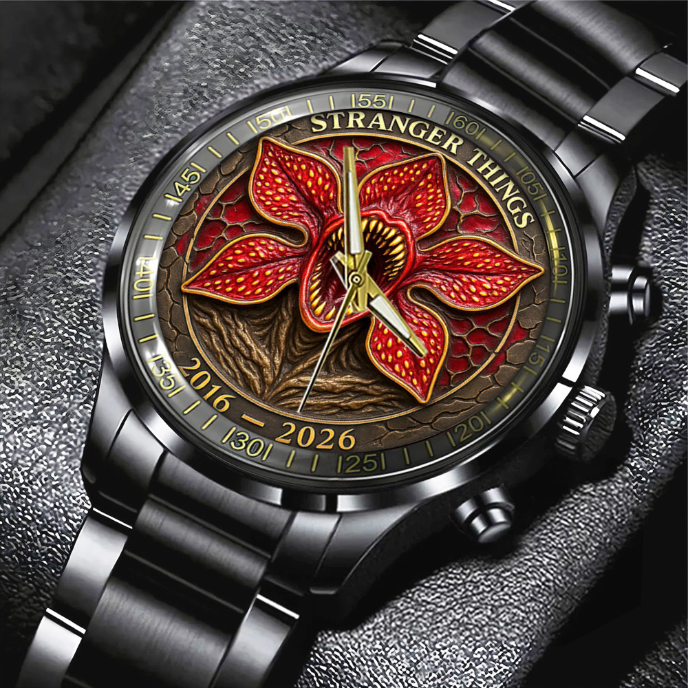 Stranger Things 10th Anniversary 2026 Black Stainless Steel Watch ...