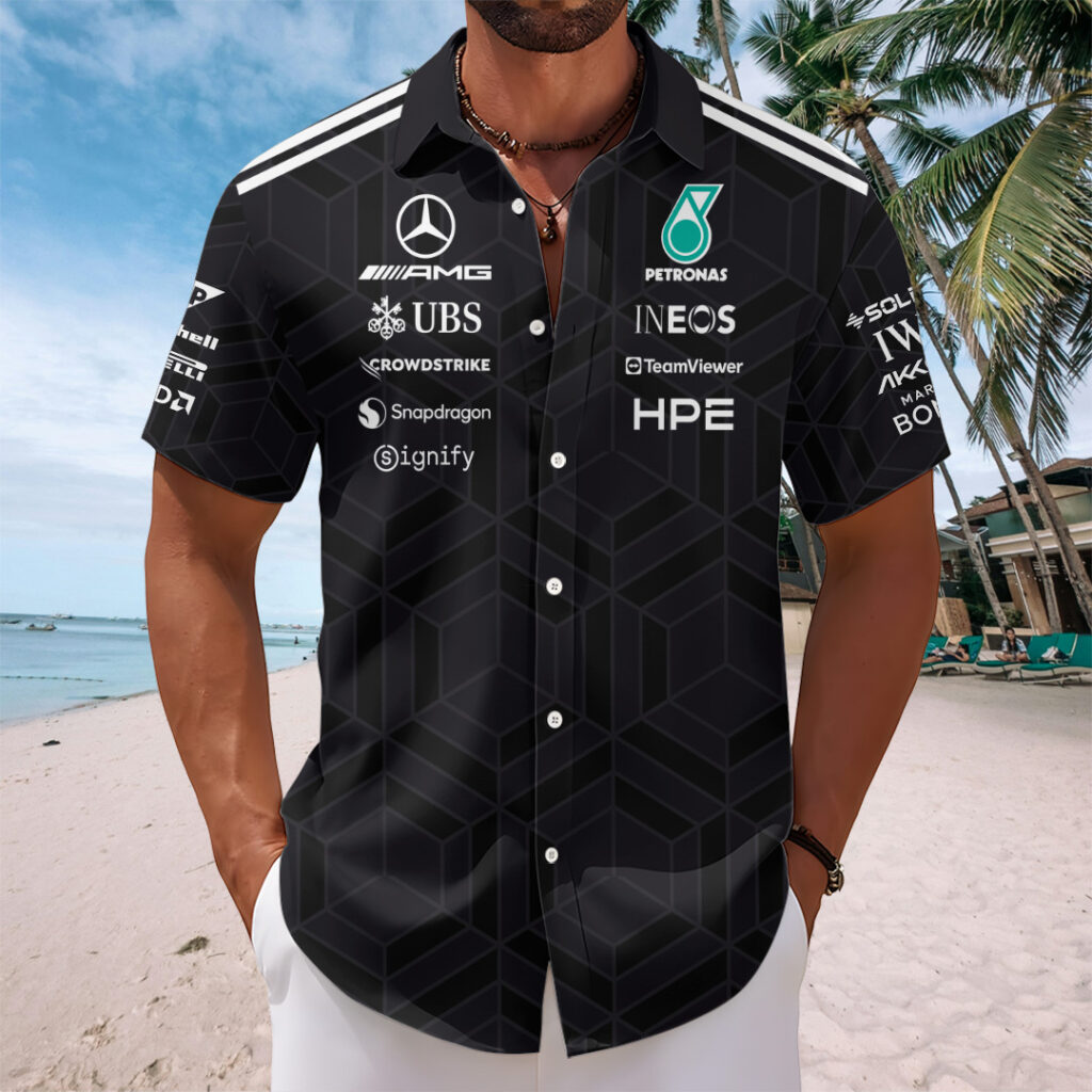 Mercedes AMG Petronas F1 Team 2026 Short Sleeve Button-Down Shirt ...