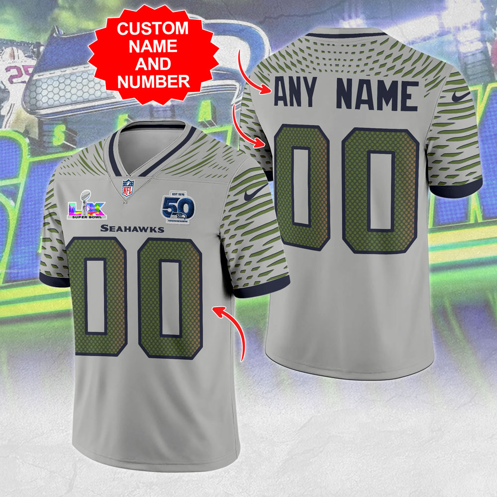 Personalized Seattle Seahawks 50th Anniversary x Super Bowl LX 3D ...