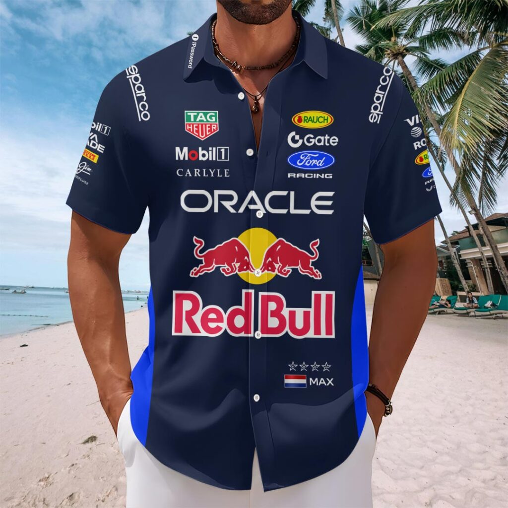 Red Bull Racing x Max Verstappen 2026 Short Sleeve Button-Down Shirt ...