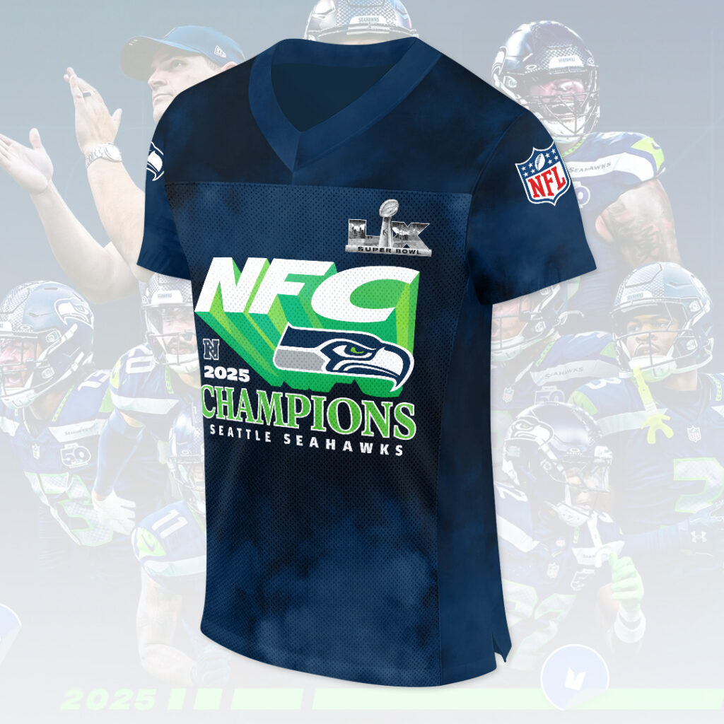 Seattle Seahawks 2025 NFC Champions 3D Football Jersey – HOATT15925 ...