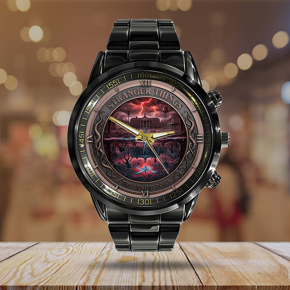 Stranger Things Black Stainless Steel Watch – MAITM14309 | Gifnestbuys