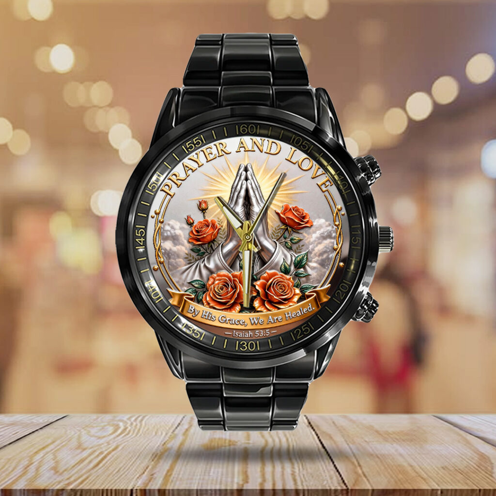 Prayer and Love Black Stainless Steel Watch – TANTN19991 | Gifnestbuys