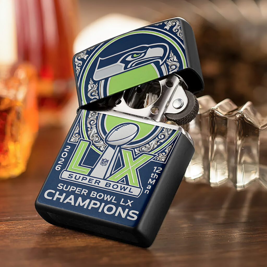 Seattle Seahawks 2025 Super Bowl LX Champions Zippo Lighter Case (No ...