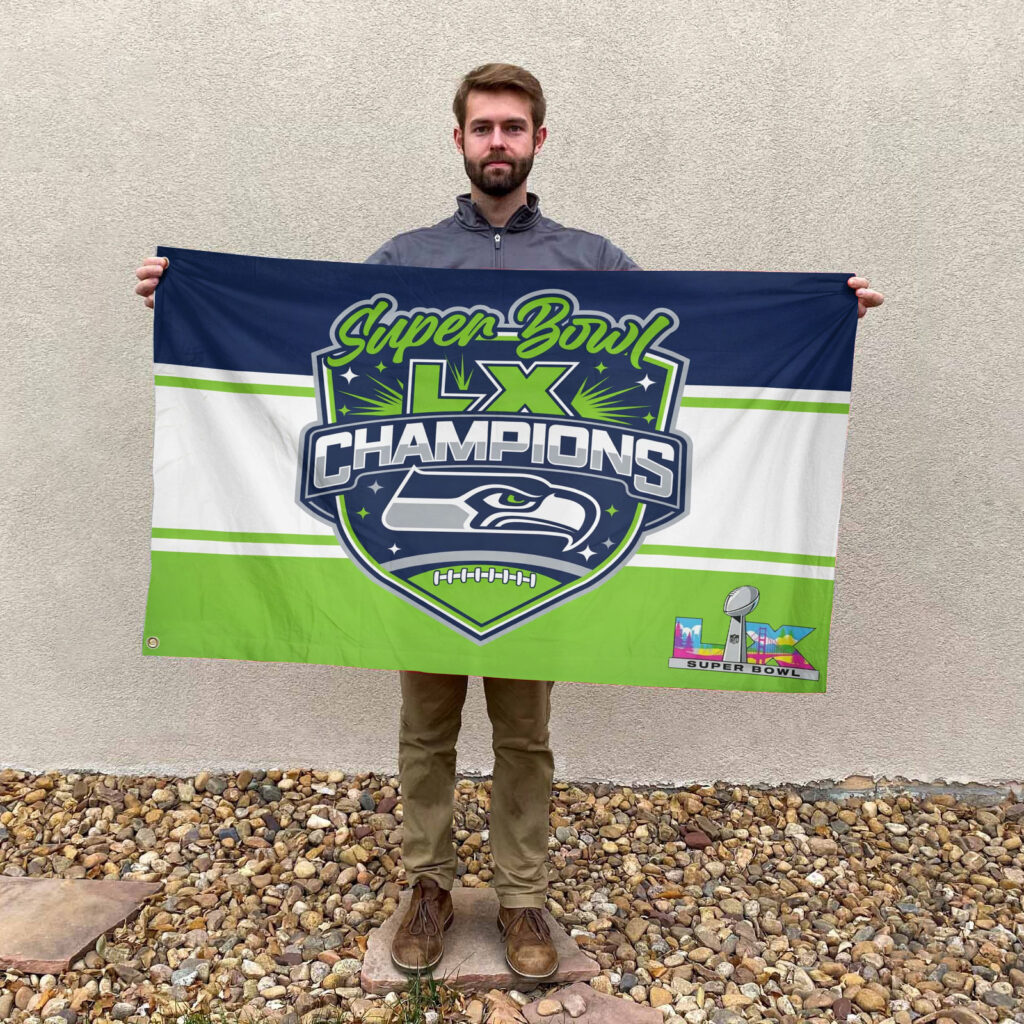 Seattle Seahawks Super Bowl LX Champions 3D Double-side House Flag ...